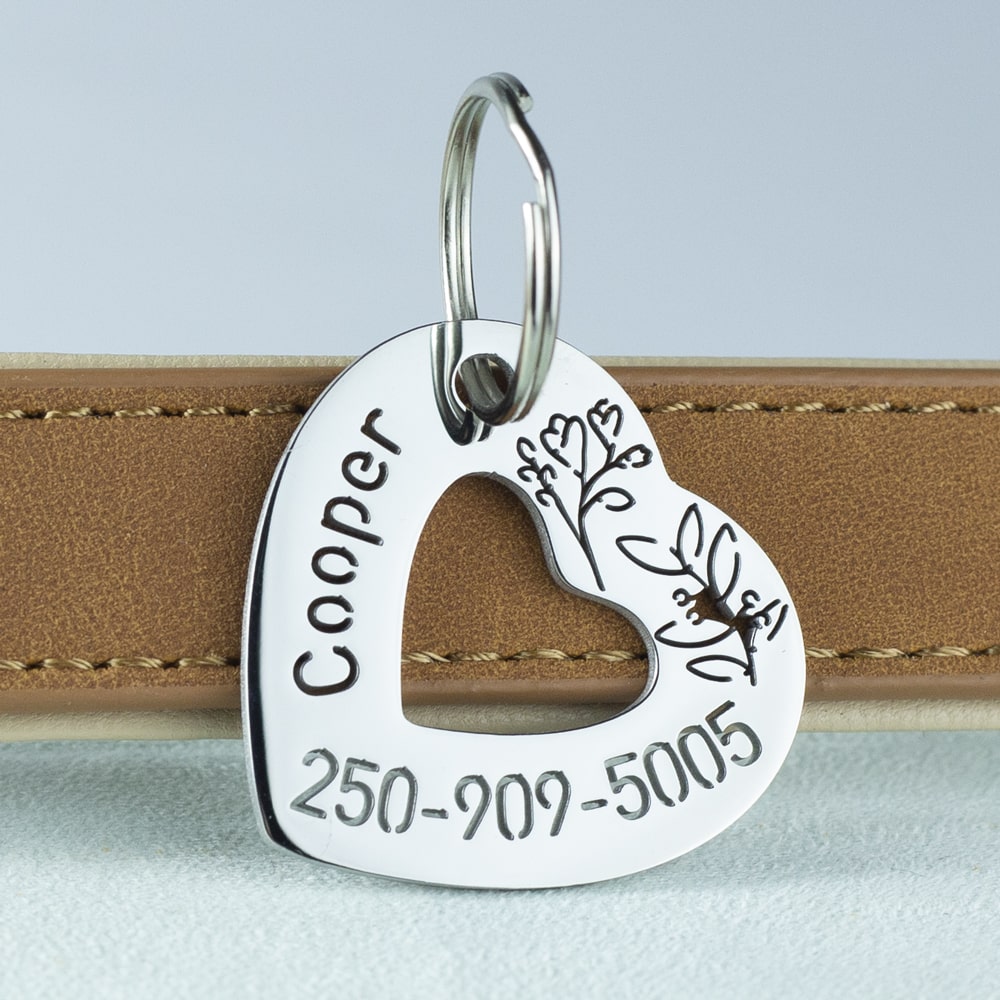 Double Heart Dog ID Tag - Taglec